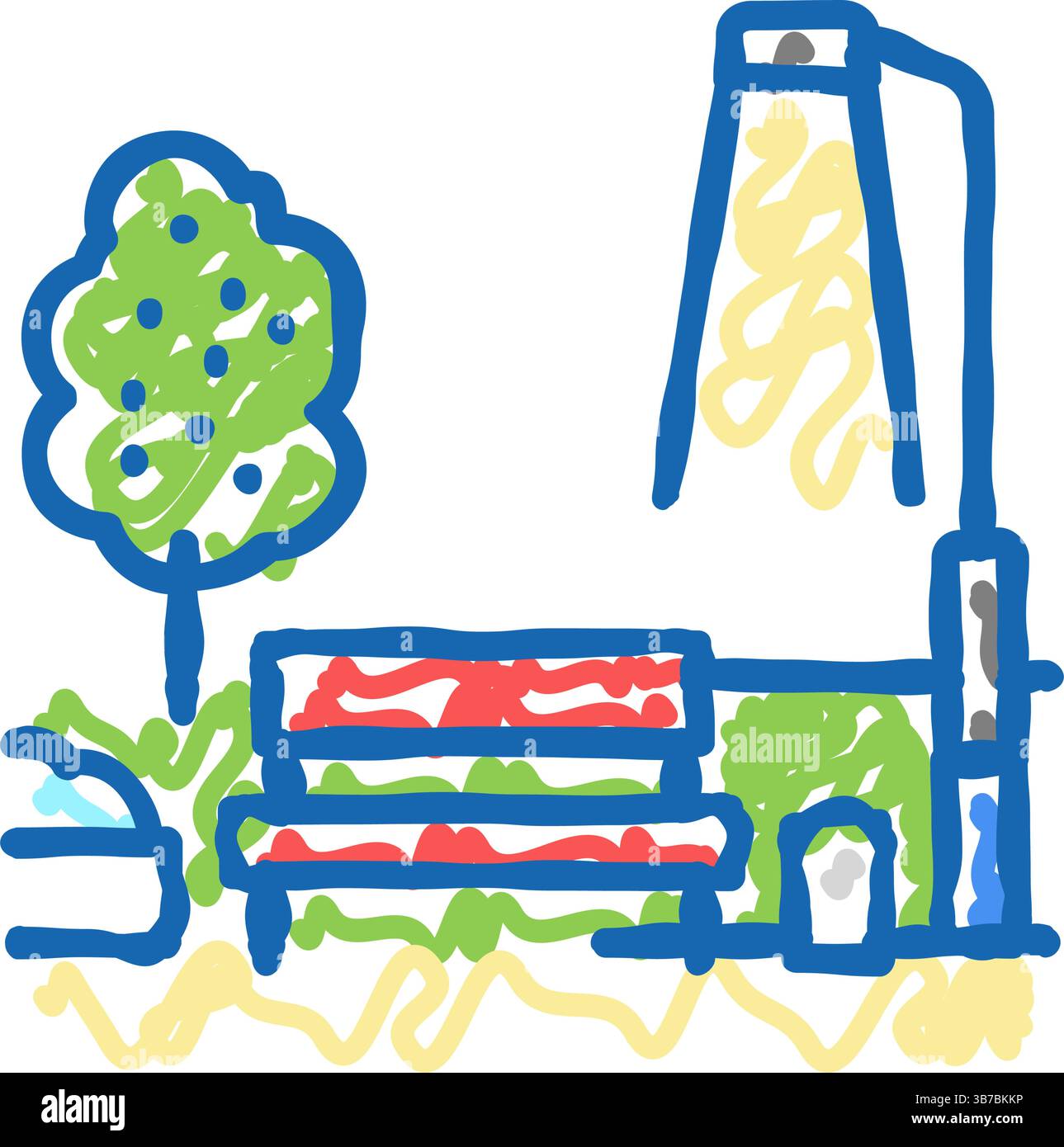 bench park icon doodle illustration Stock Vector Image & Art - Alamy
