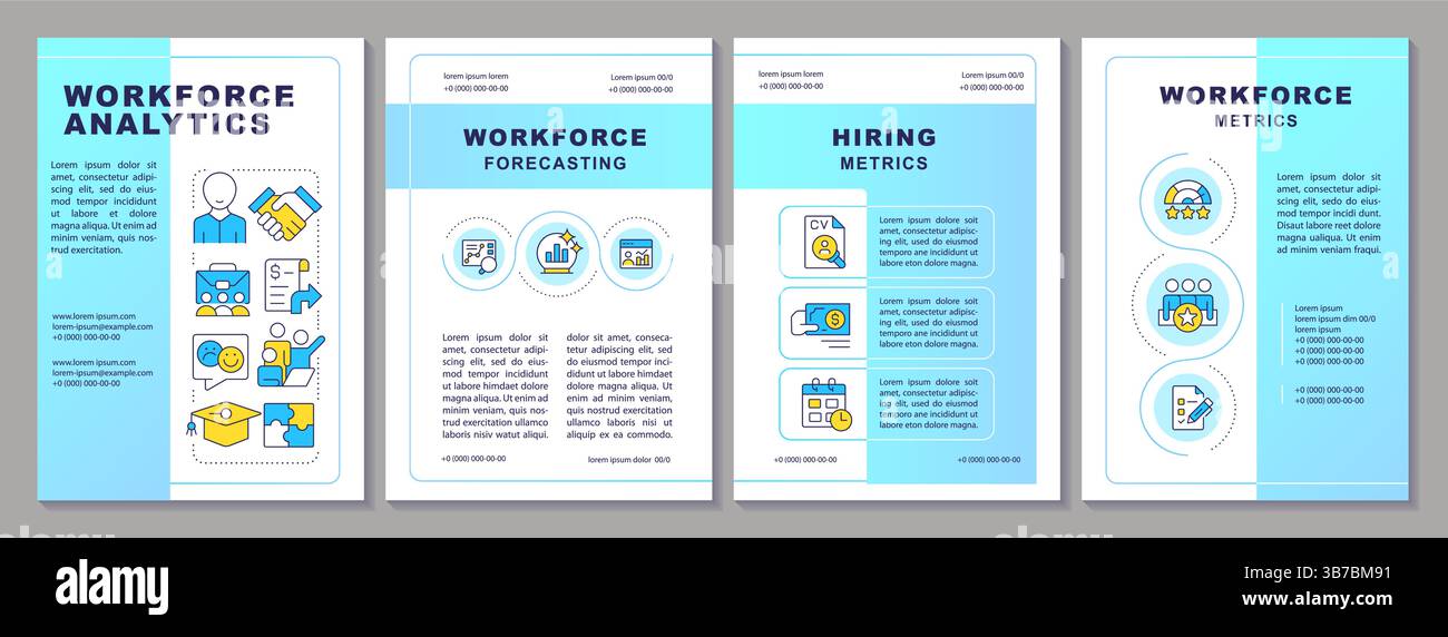 Workforce analytics blue brochure layout Stock Vector Image & Art - Alamy