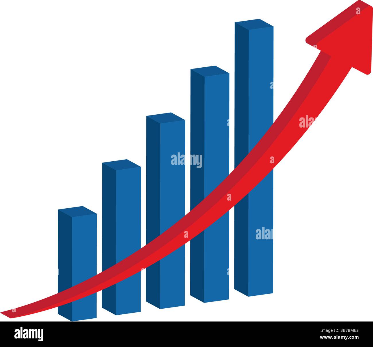 3D Growth diagram with red arrow going up Stock Vector Image & Art - Alamy