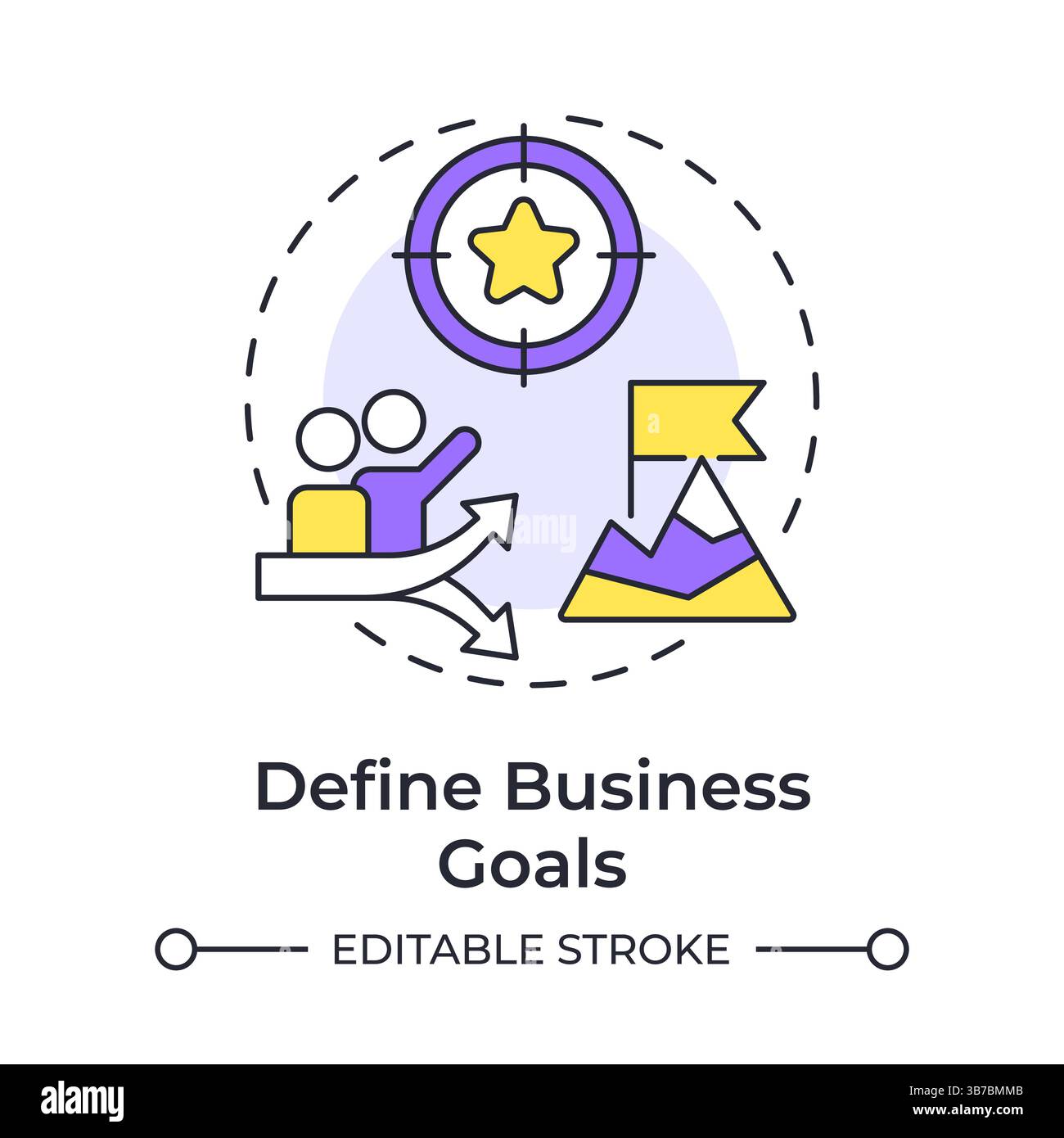 Defining business goals multi color concept icon Stock Vector Image ...