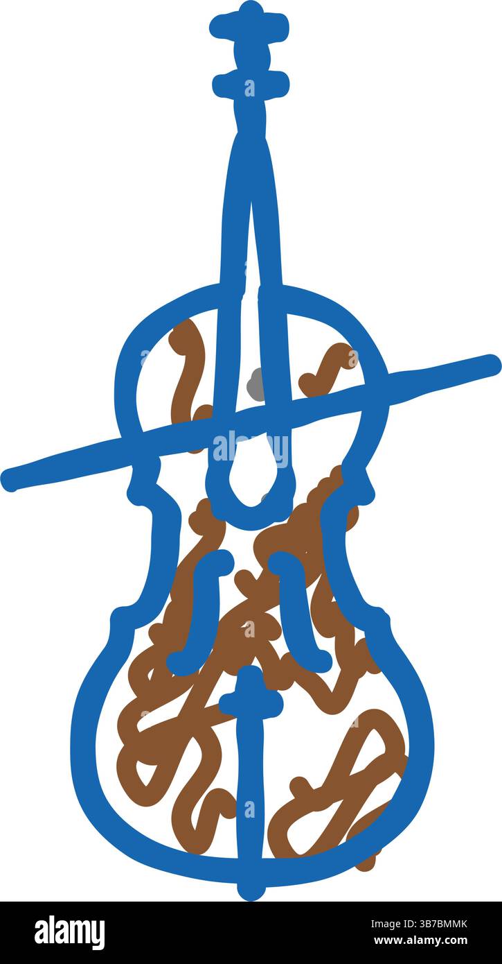 cello orchestra music instrument icon doodle illustration Stock Vector ...