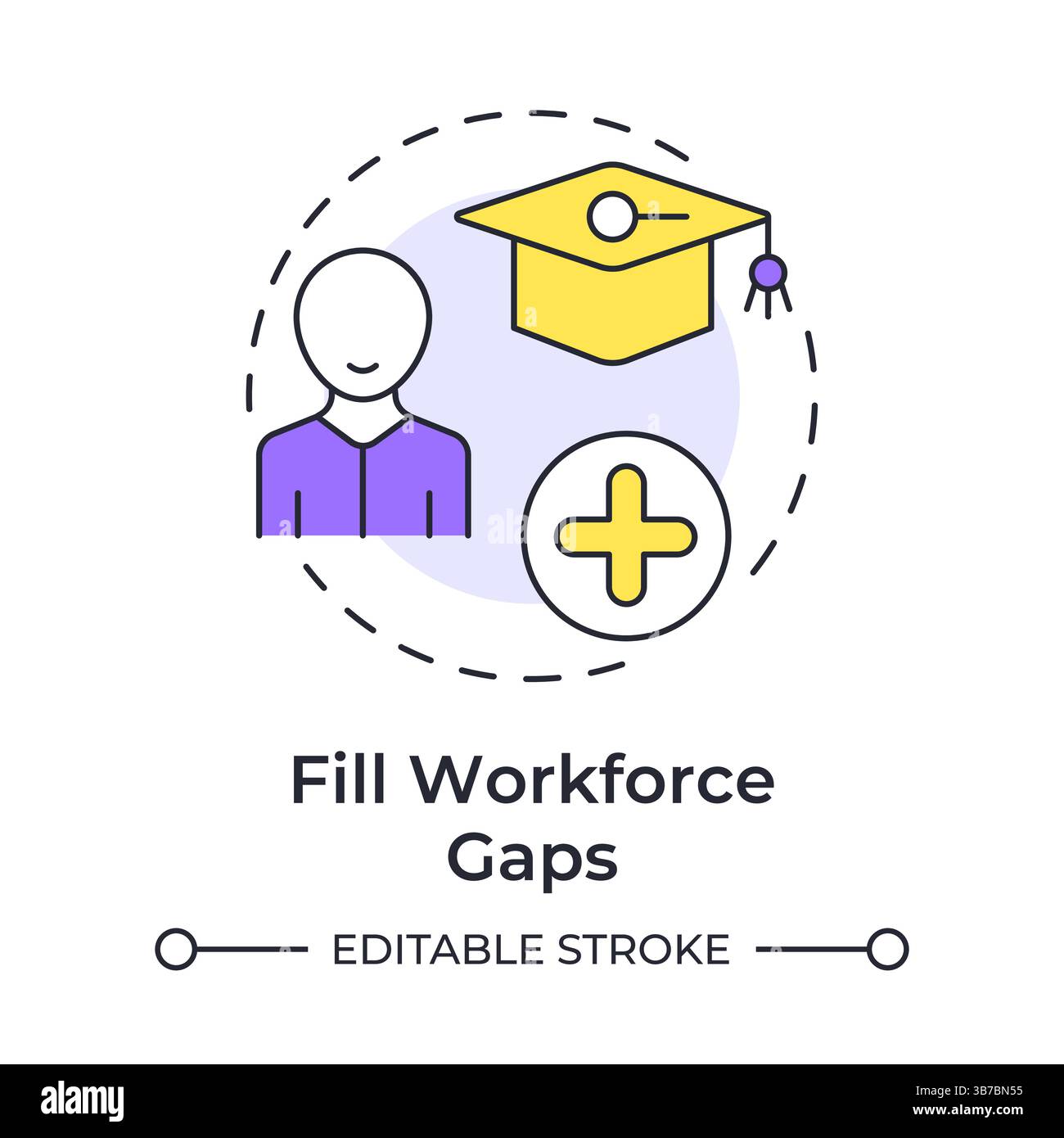 Filling workforce gaps multi color concept icon Stock Vector Image ...