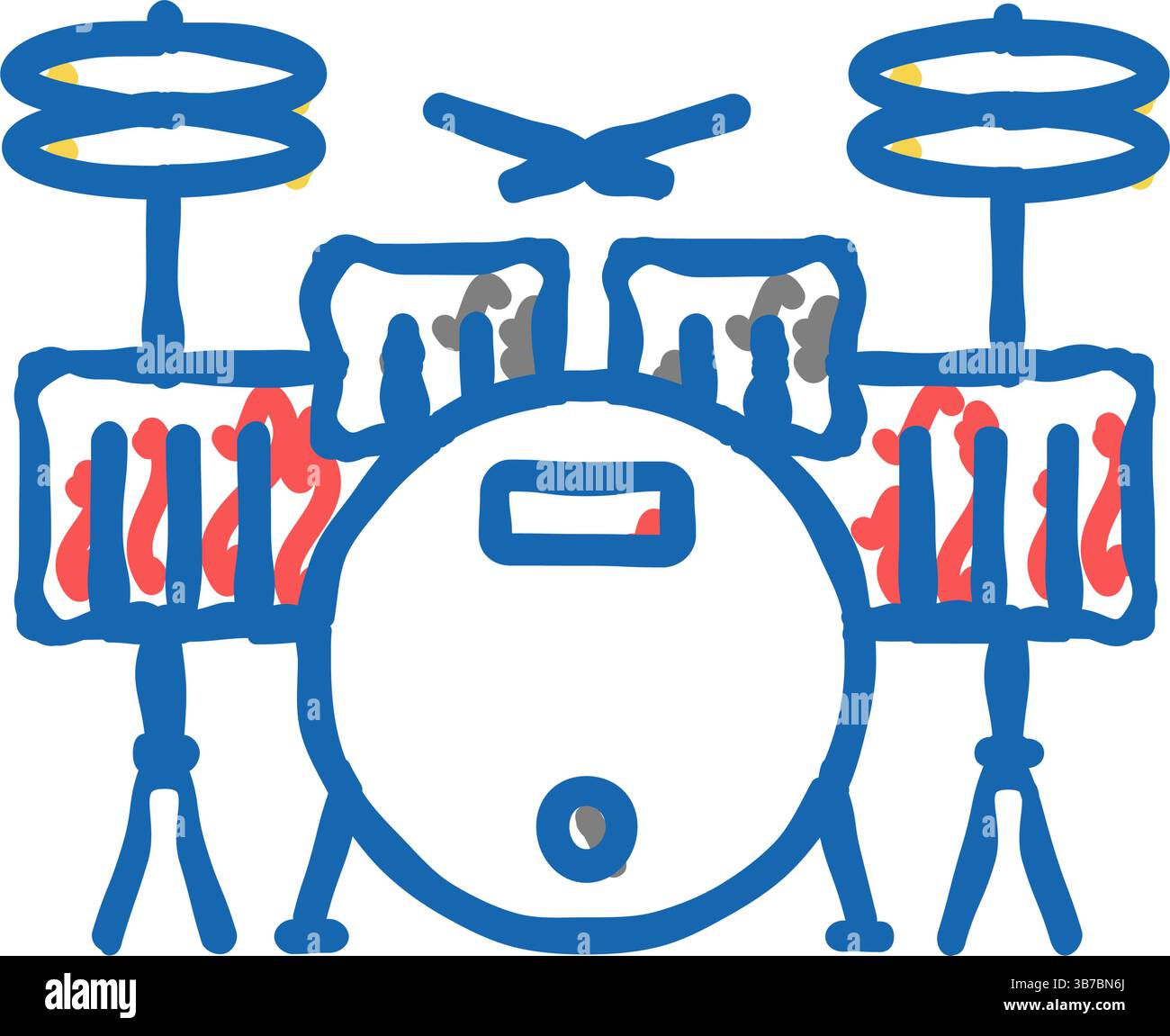 drum rhythm bass instrument icon doodle illustration Stock Vector Image ...