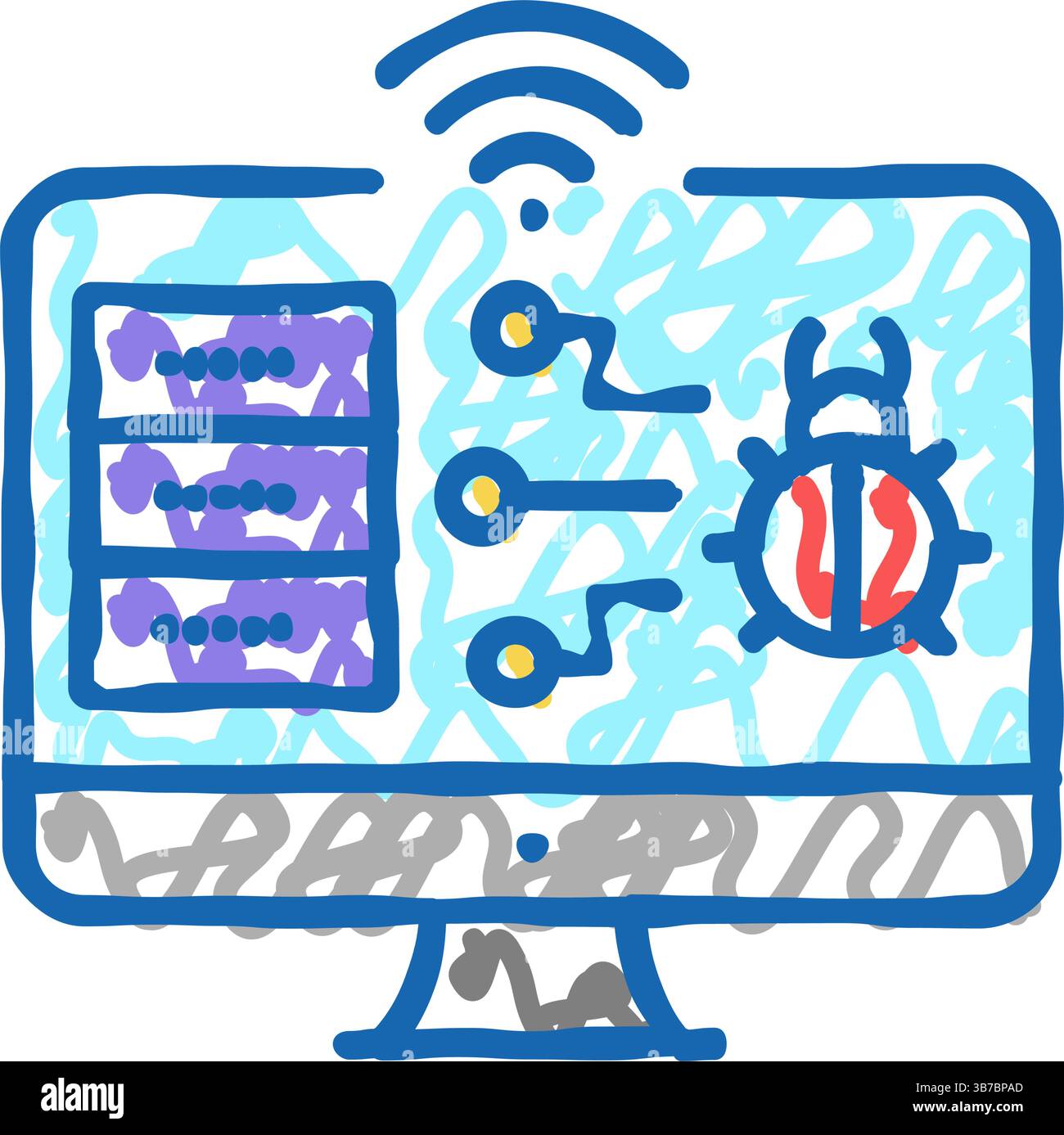 web attacks icon doodle illustration Stock Vector Image & Art - Alamy