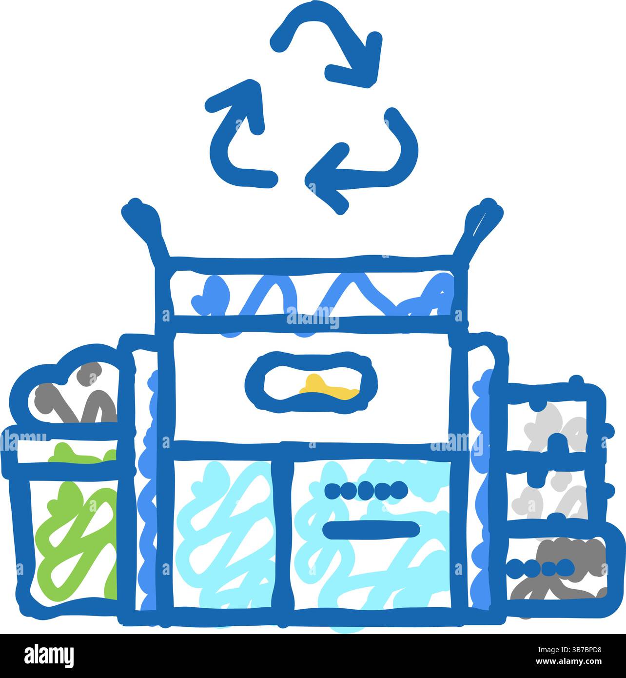 waste recycling icon doodle illustration Stock Vector Image & Art - Alamy