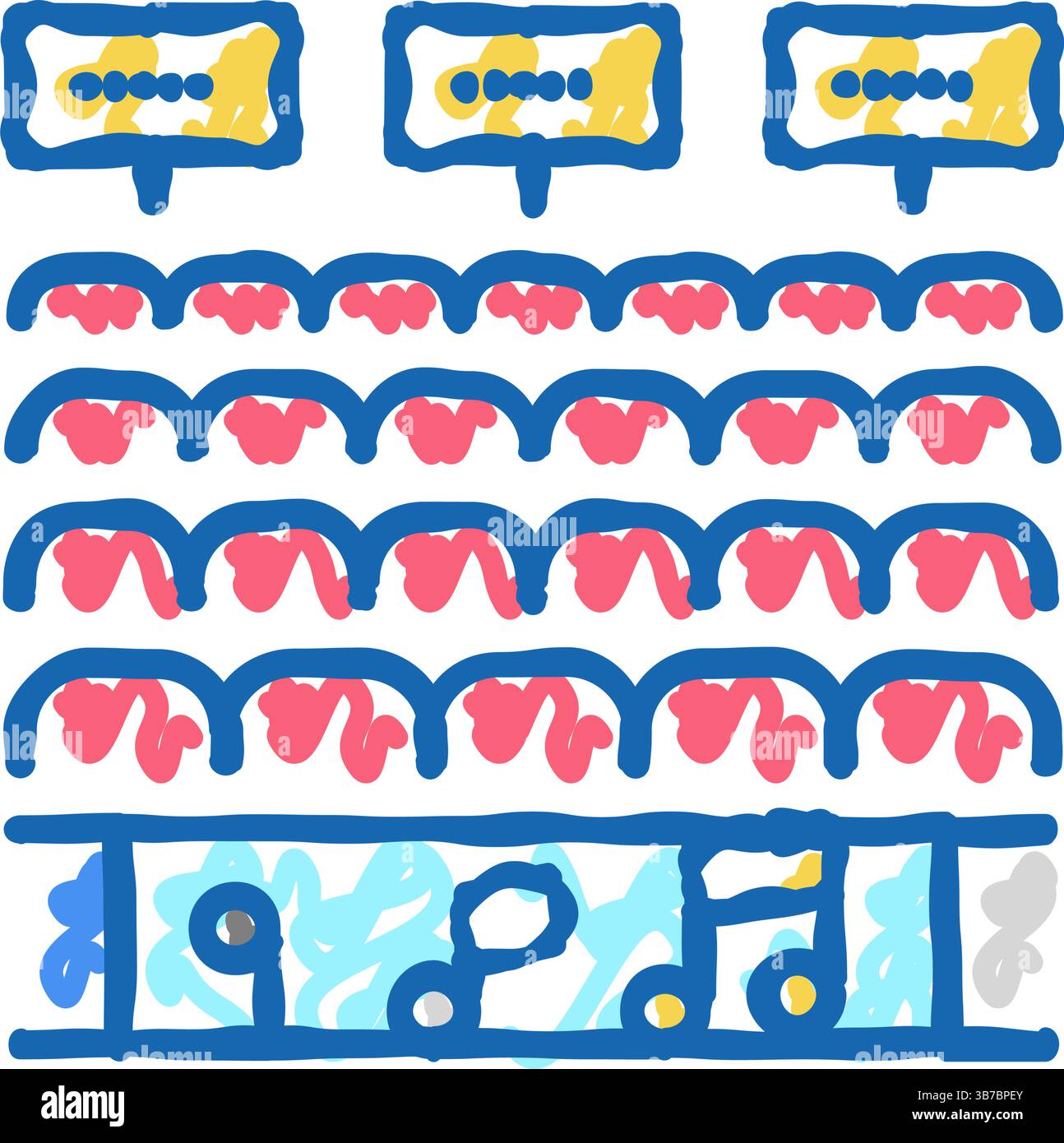 tribune for audience on concert icon doodle illustration Stock Vector ...