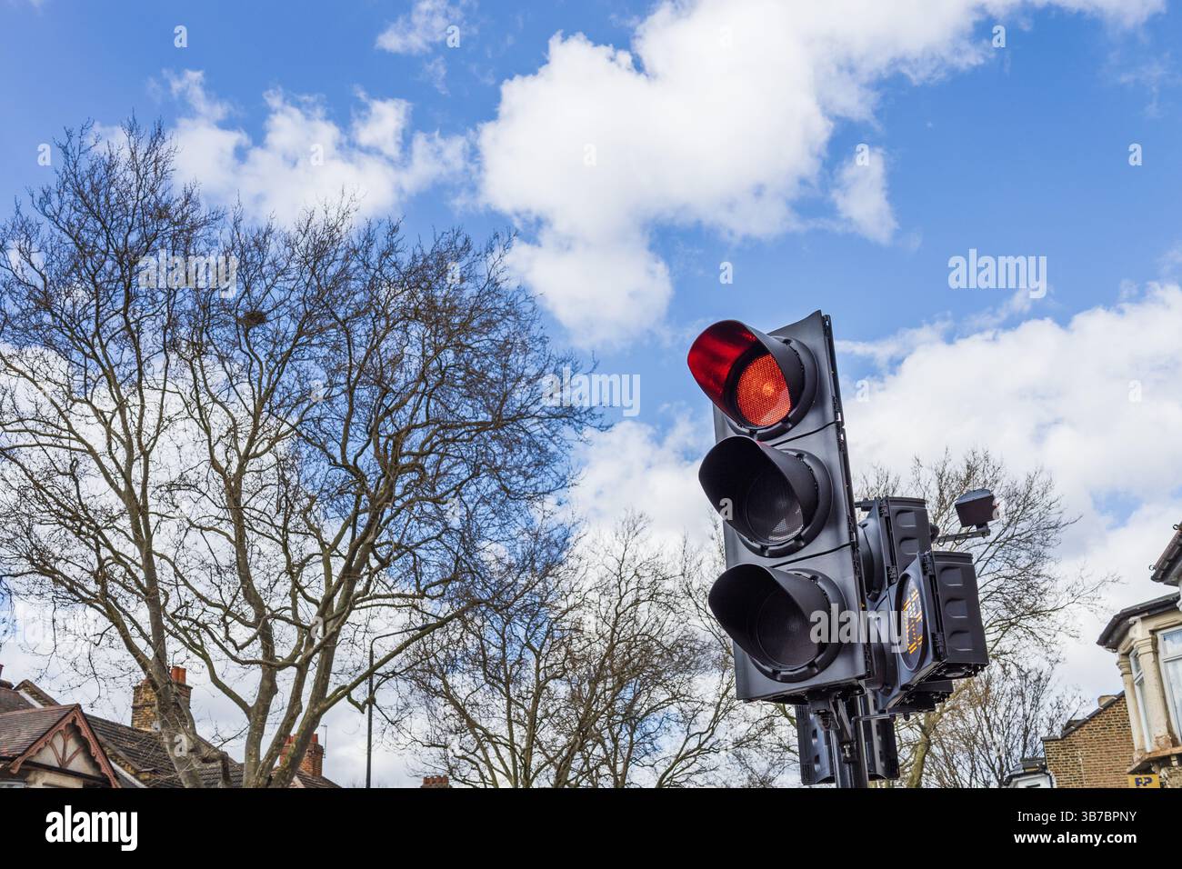 Traffic light displaying red signal Stock Photo - Alamy