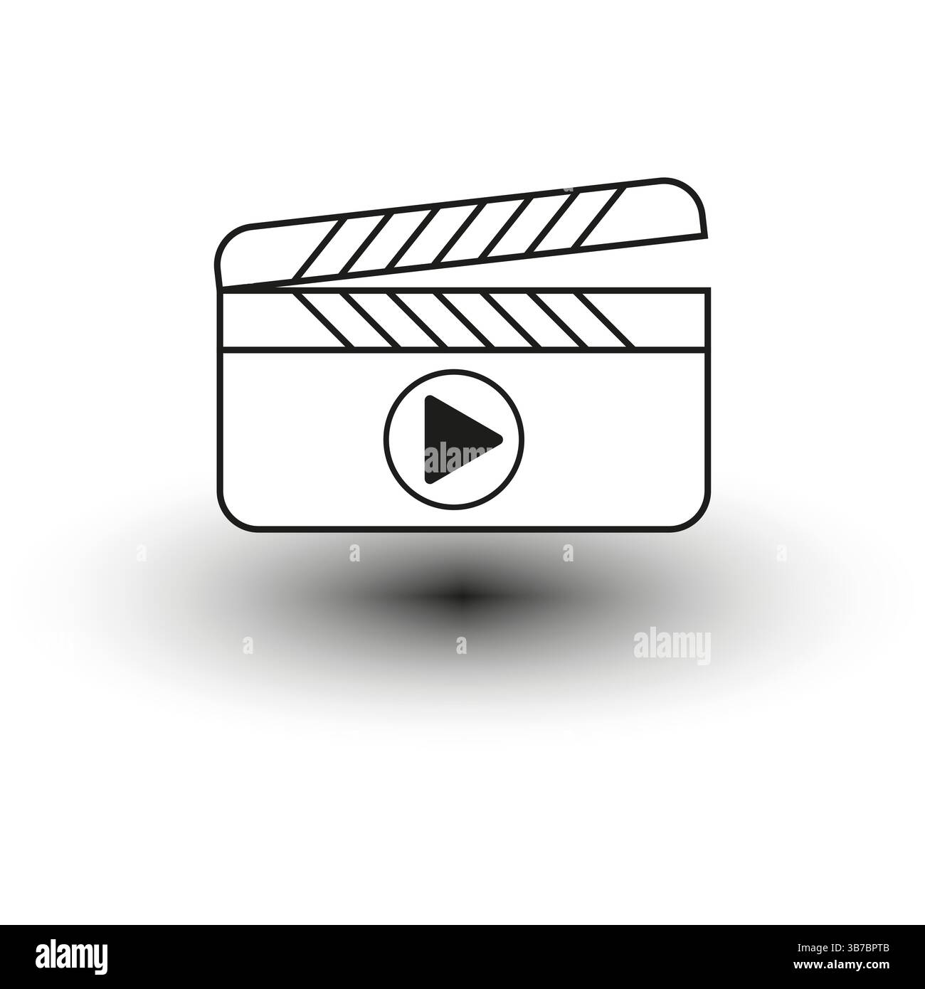 Movie clapper icon. Film play button. Cinematic vector shape. Creative ...