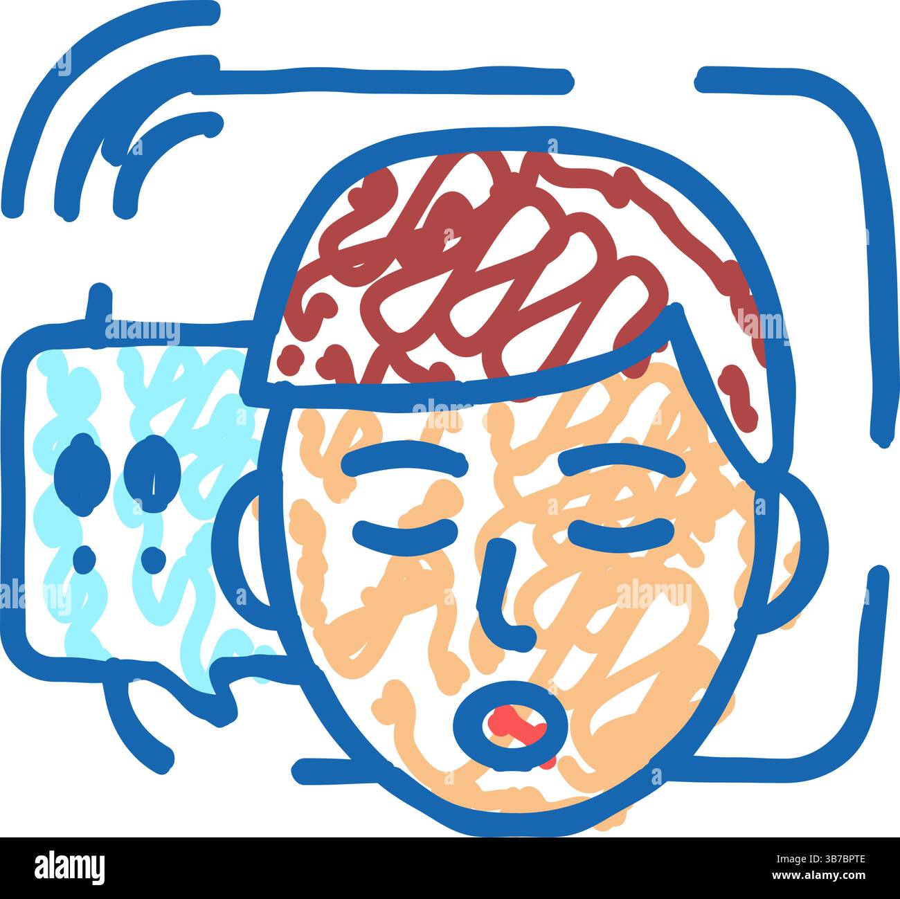 snoring patient problem icon doodle illustration Stock Vector Image ...