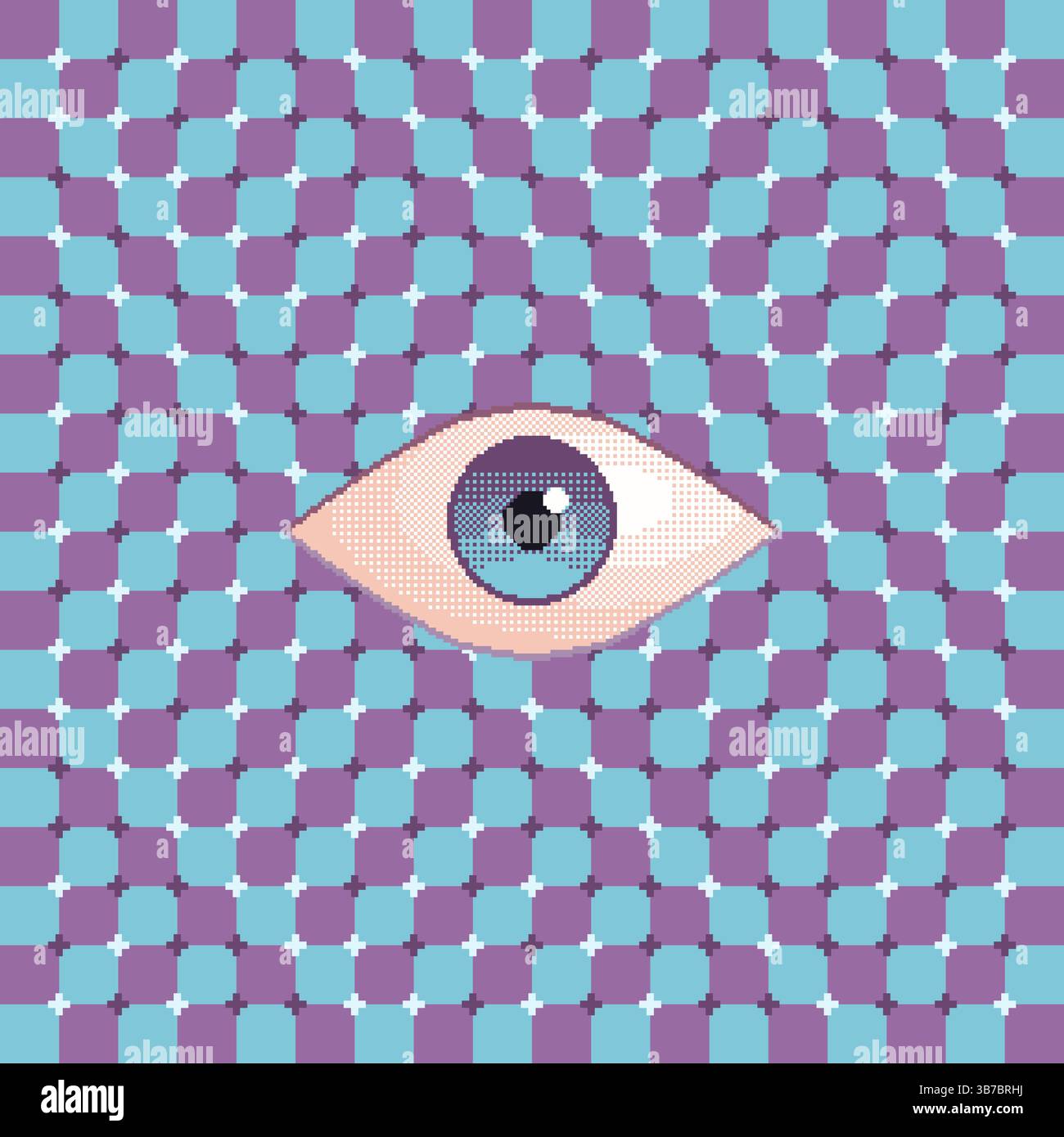 Surreal eye with optical illusion effect on hypnotic geometric ...