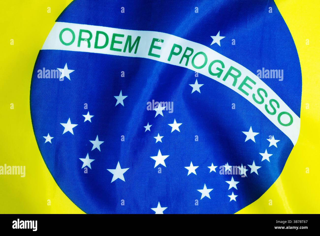 Close up Brazil national fabric flag, textile background Stock Photo ...
