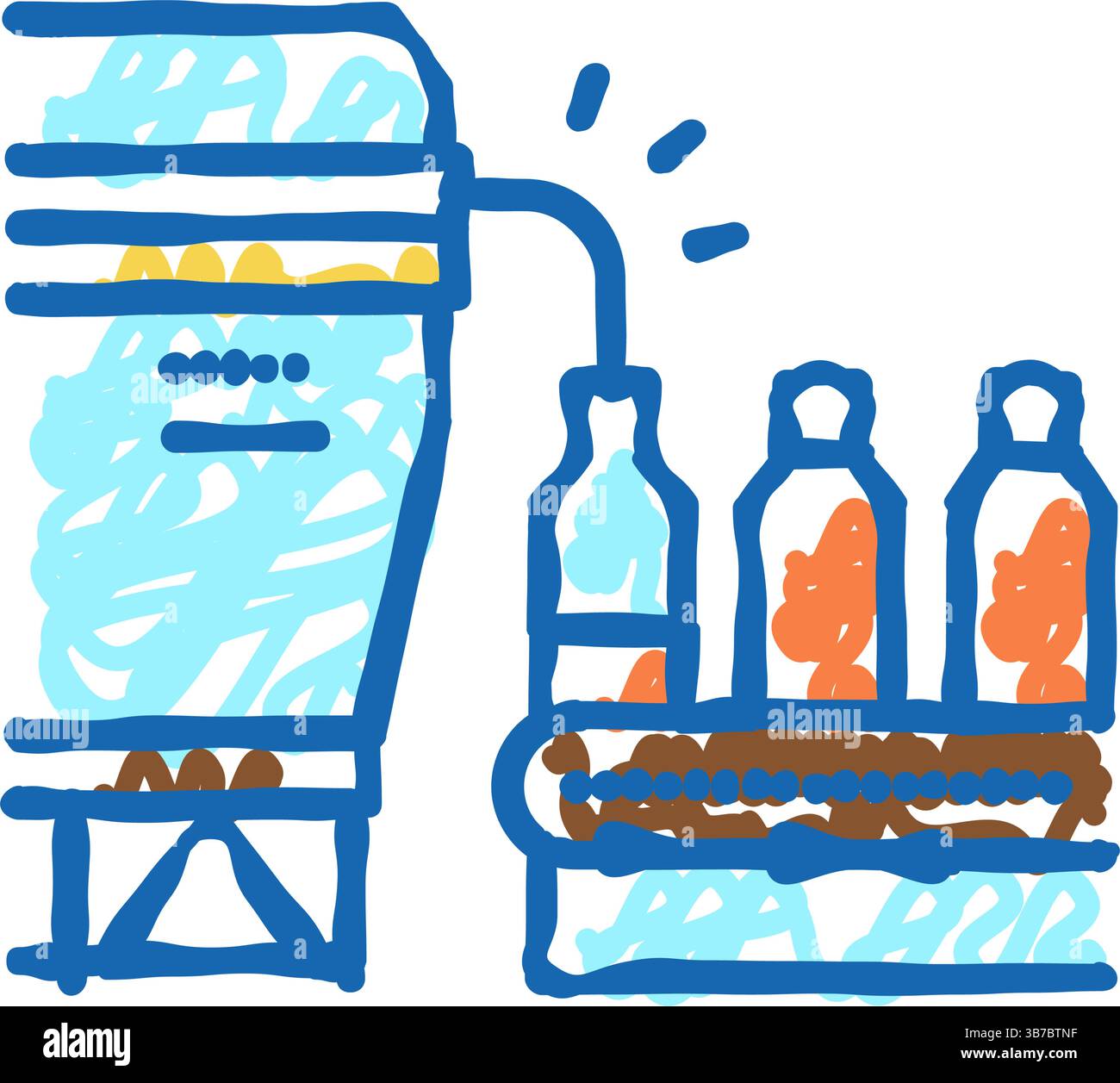 bottling maple syrup conveyor icon doodle illustration Stock Vector ...