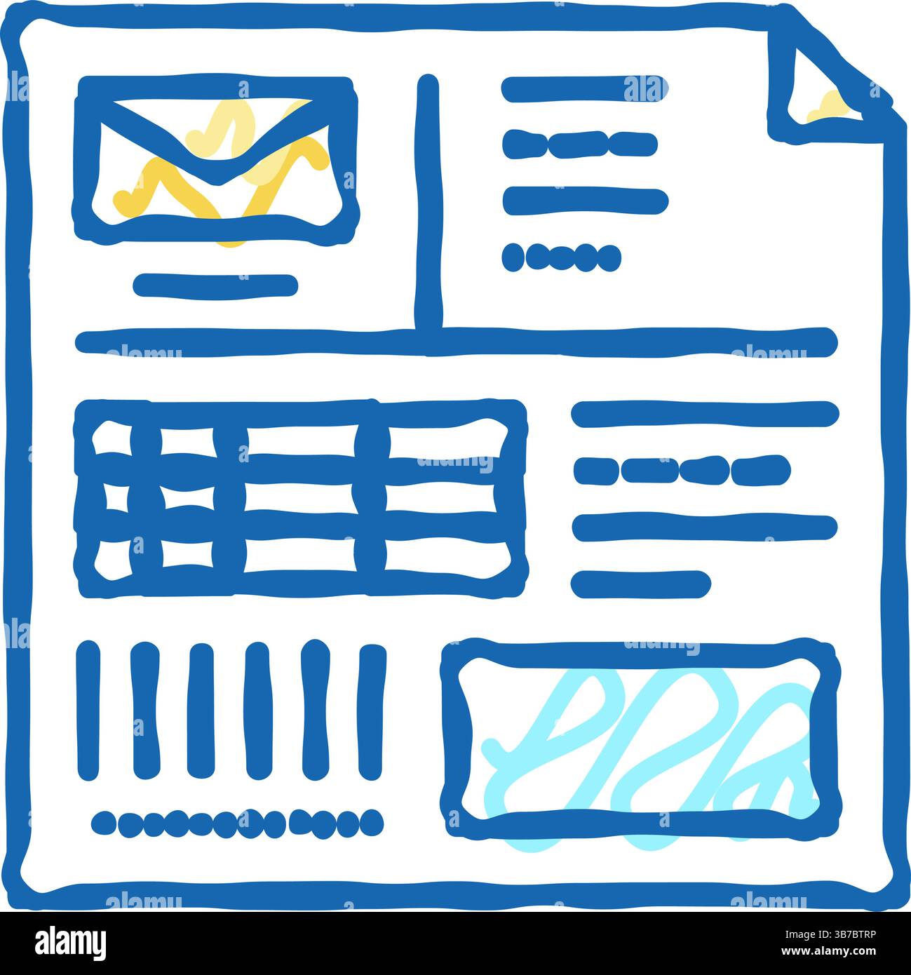 invoice paper list icon doodle illustration Stock Vector Image & Art ...