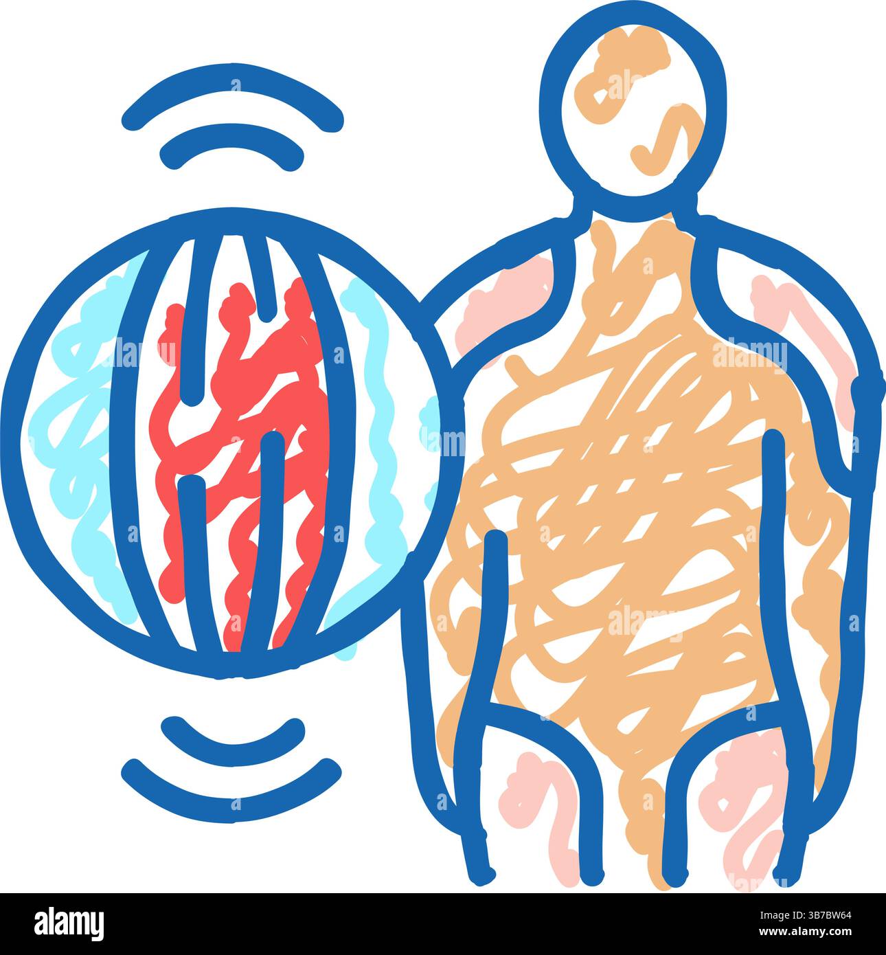 polymyositis muscle problem icon doodle illustration Stock Vector Image ...