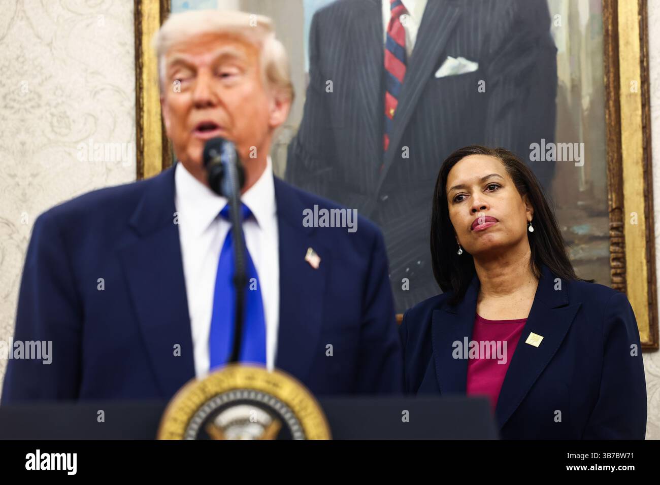 Mayor Muriel Bowser (Democrat of the District of Columbia), right ...