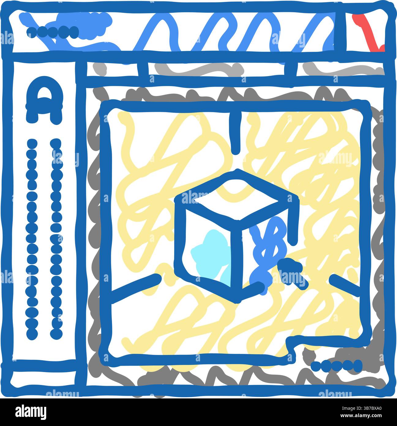 autocad 3d program icon doodle illustration Stock Vector Image & Art ...