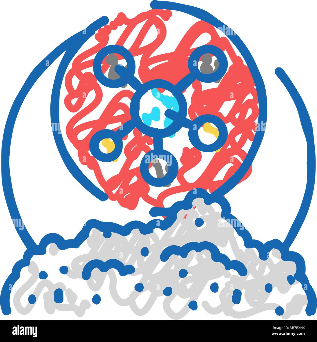 basic inorganics chemical industry icon doodle illustration Stock ...