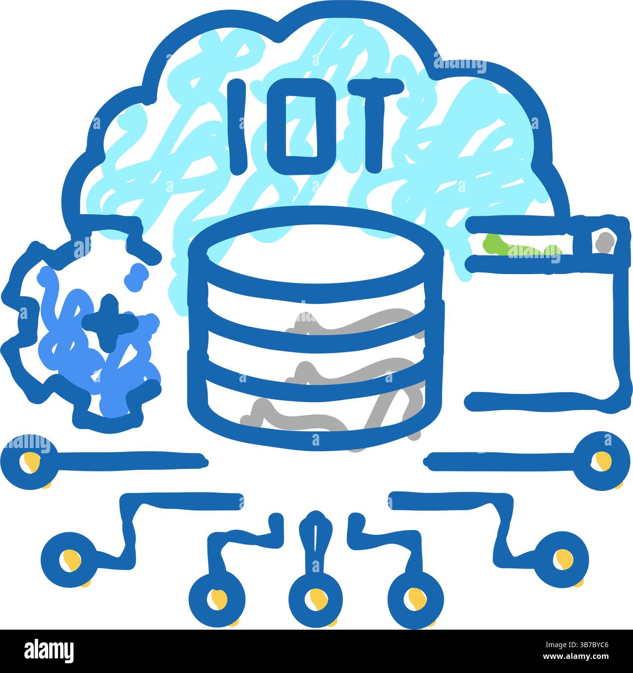 iot electronic technology icon doodle illustration Stock Vector Image ...