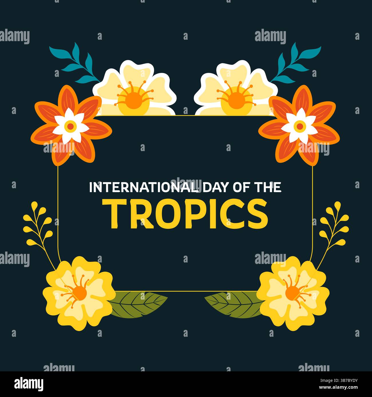 International Day of the Tropics Vector Illustration with Hand Drawn ...