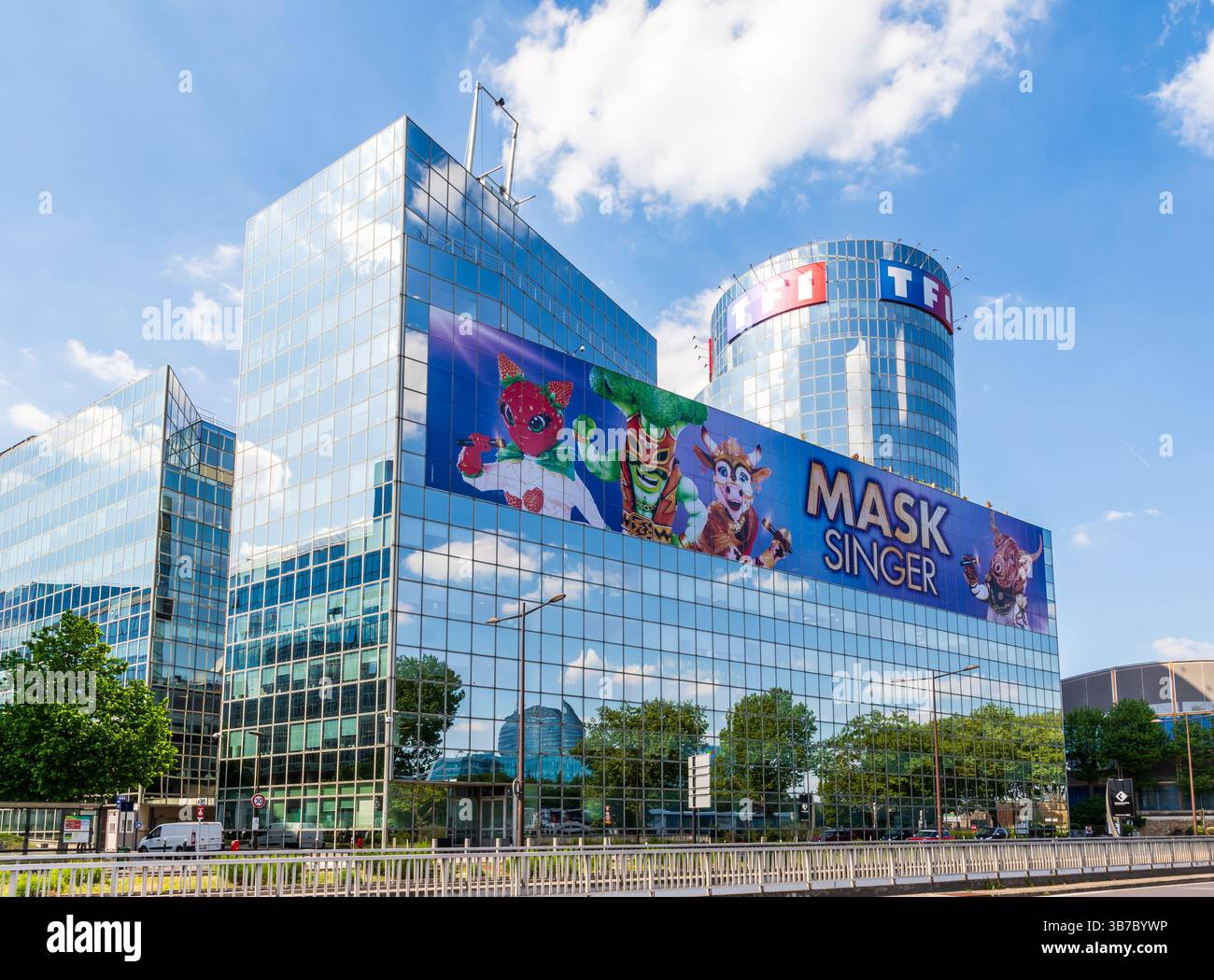 The TF1 tower in Boulogne-Billancourt, France, seat of the French ...