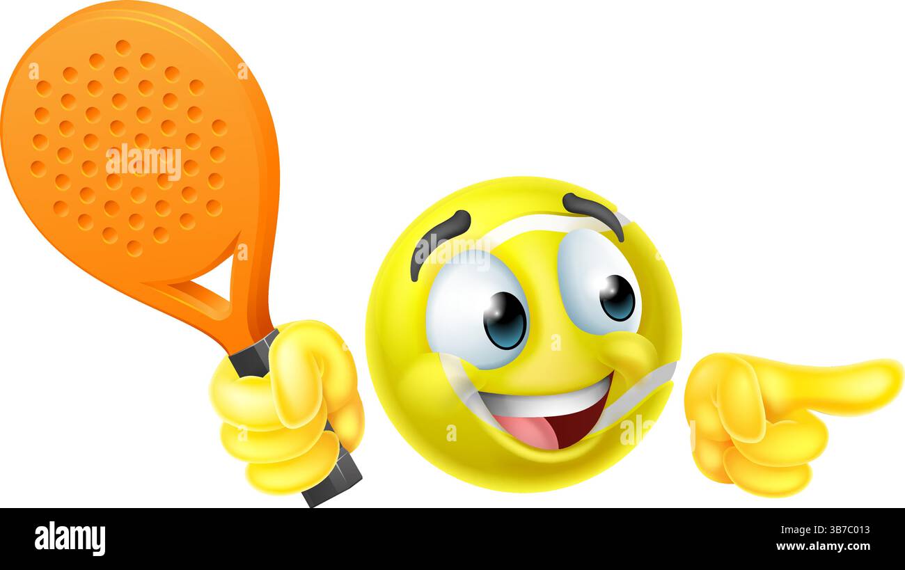 Padel Paddle Ball Tennis Cartoon Mascot Emoticon Stock Vector Image ...