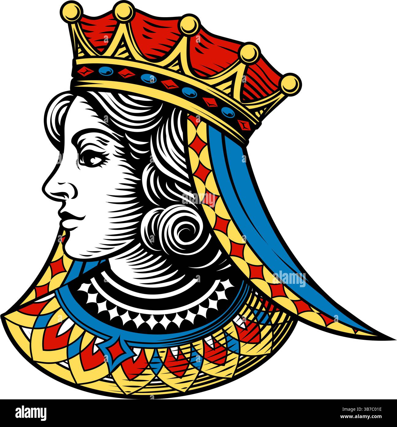 Queen Medieval Woman Head Face Vintage Woodcut Stock Vector Image & Art ...