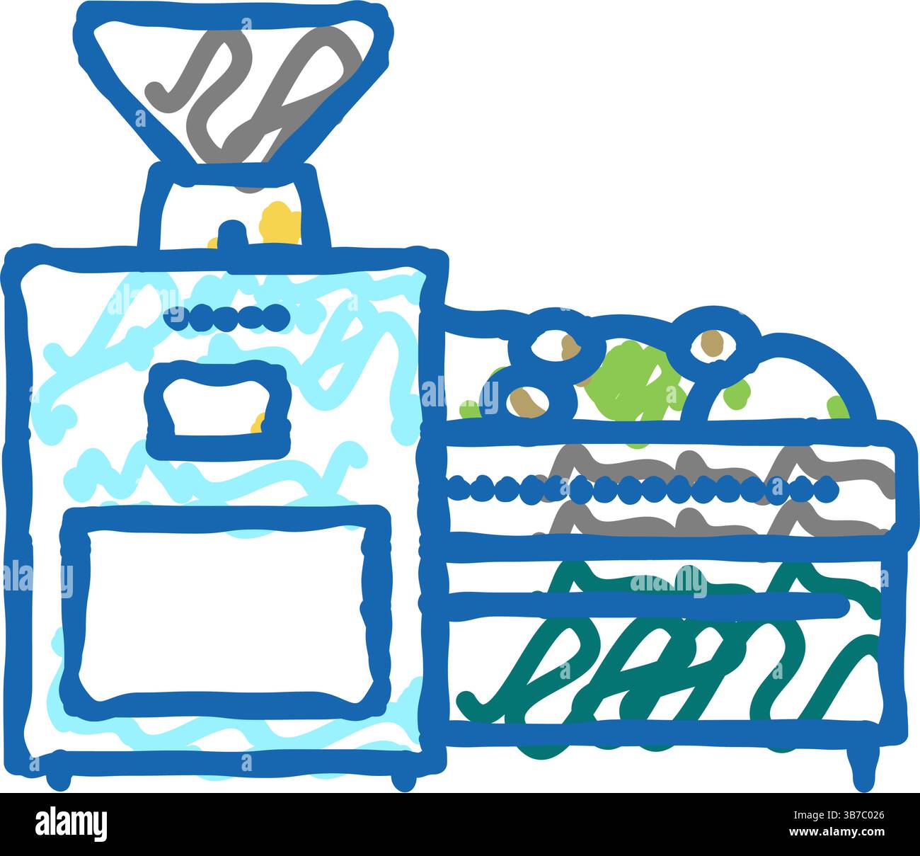 washing machine olive icon doodle illustration Stock Vector Image & Art ...