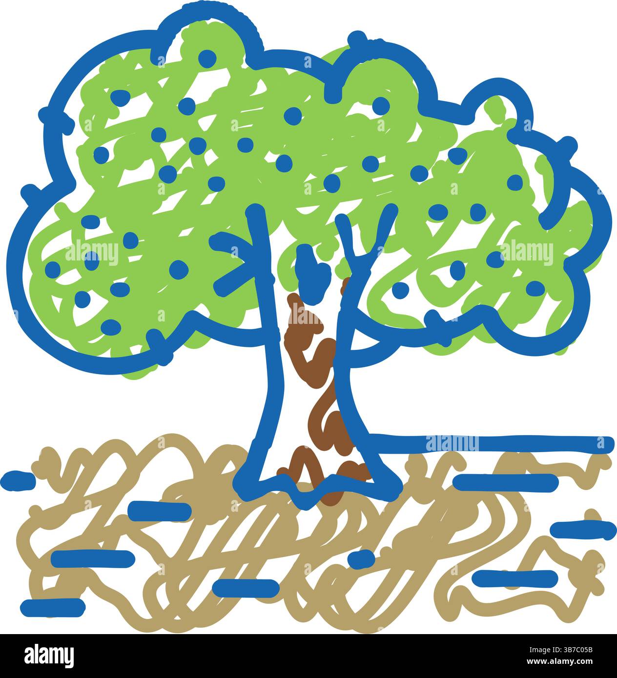 cultivation olive tree icon doodle illustration Stock Vector Image ...