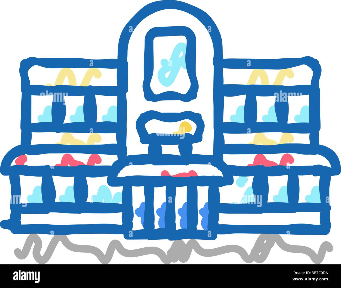 restaurant cafe building icon doodle illustration Stock Vector Image ...