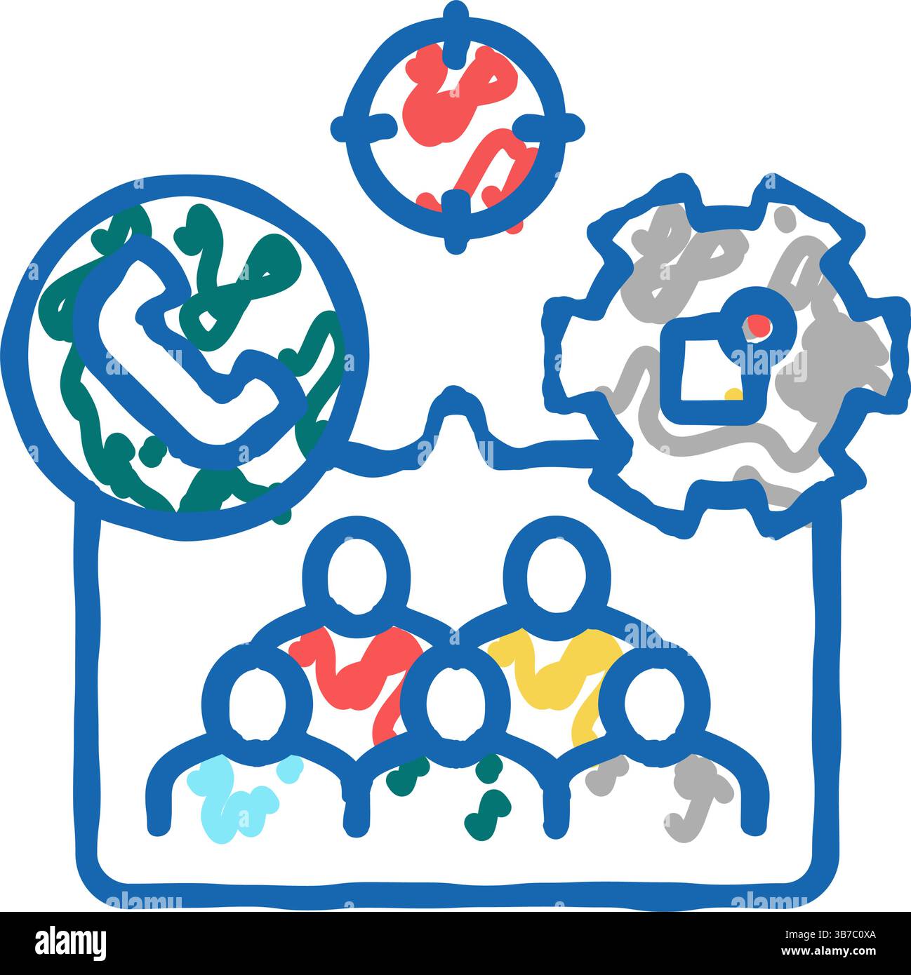crm target advertisement icon doodle illustration Stock Vector Image ...