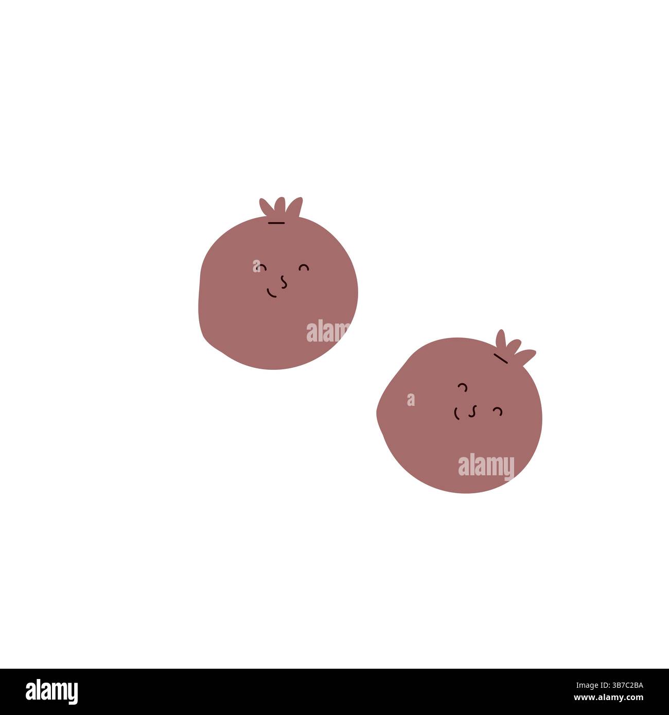 Cute cartoon blueberries with smiling faces in flat vector style ...
