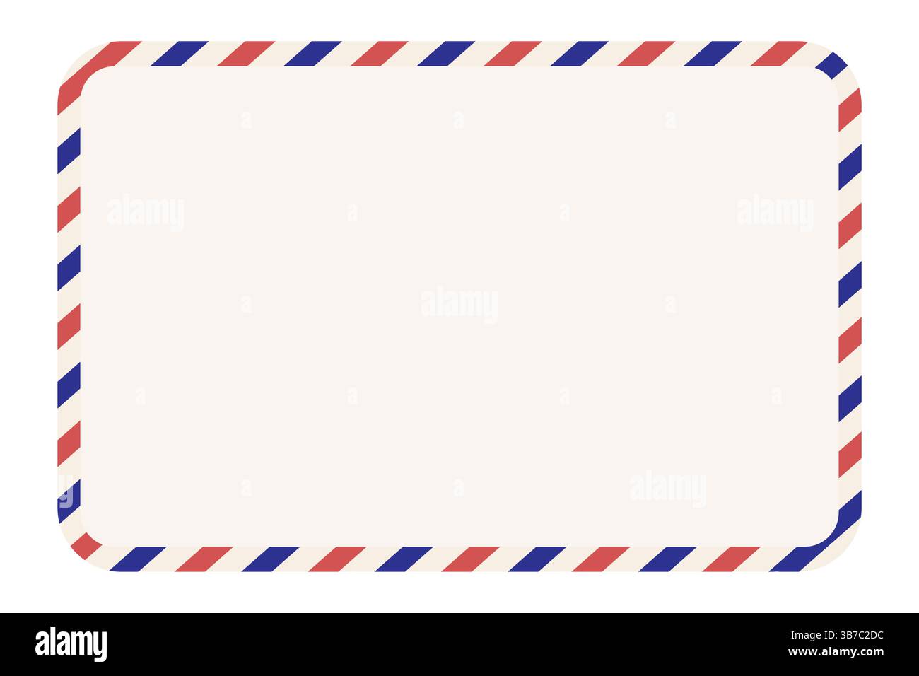 Air mail envelope with spriped border, stamp and mark. Retro Vintage ...
