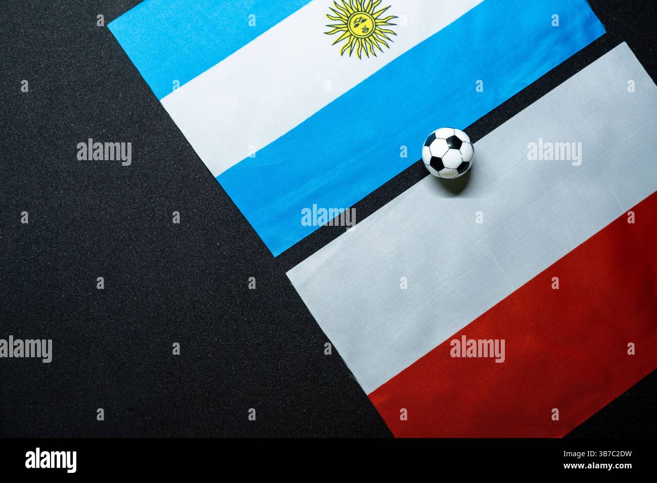 December 2022: Poland vs Argentina, Football match with national flags ...