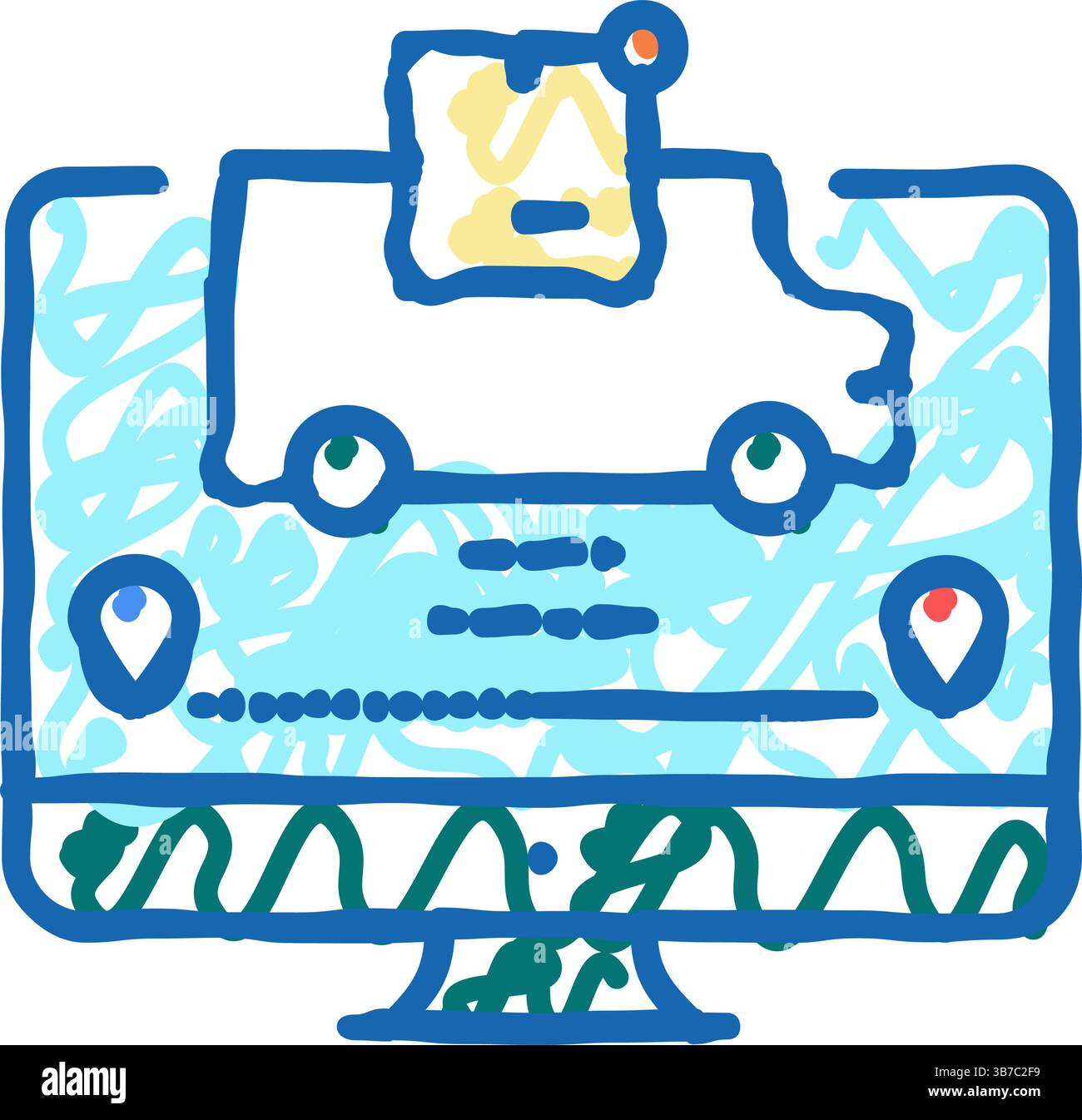 in transit parcel status icon doodle illustration Stock Vector Image ...