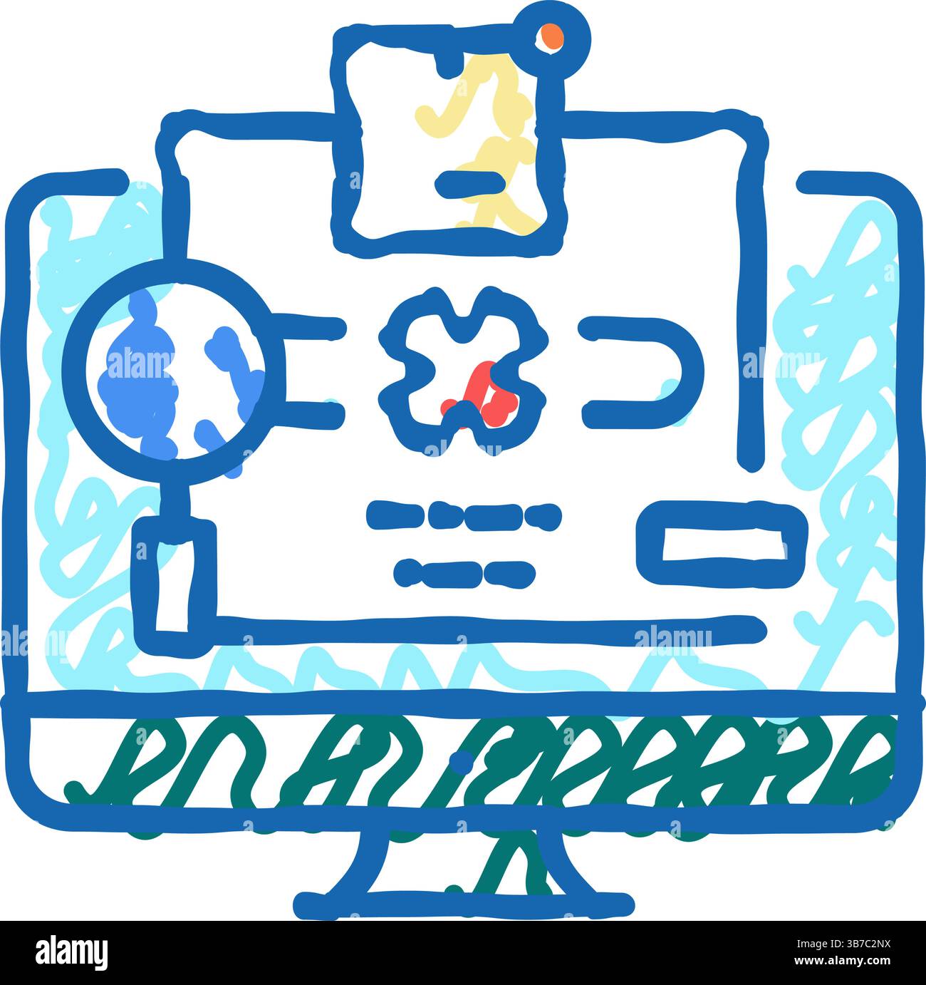 not found parcel status icon doodle illustration Stock Vector Image ...