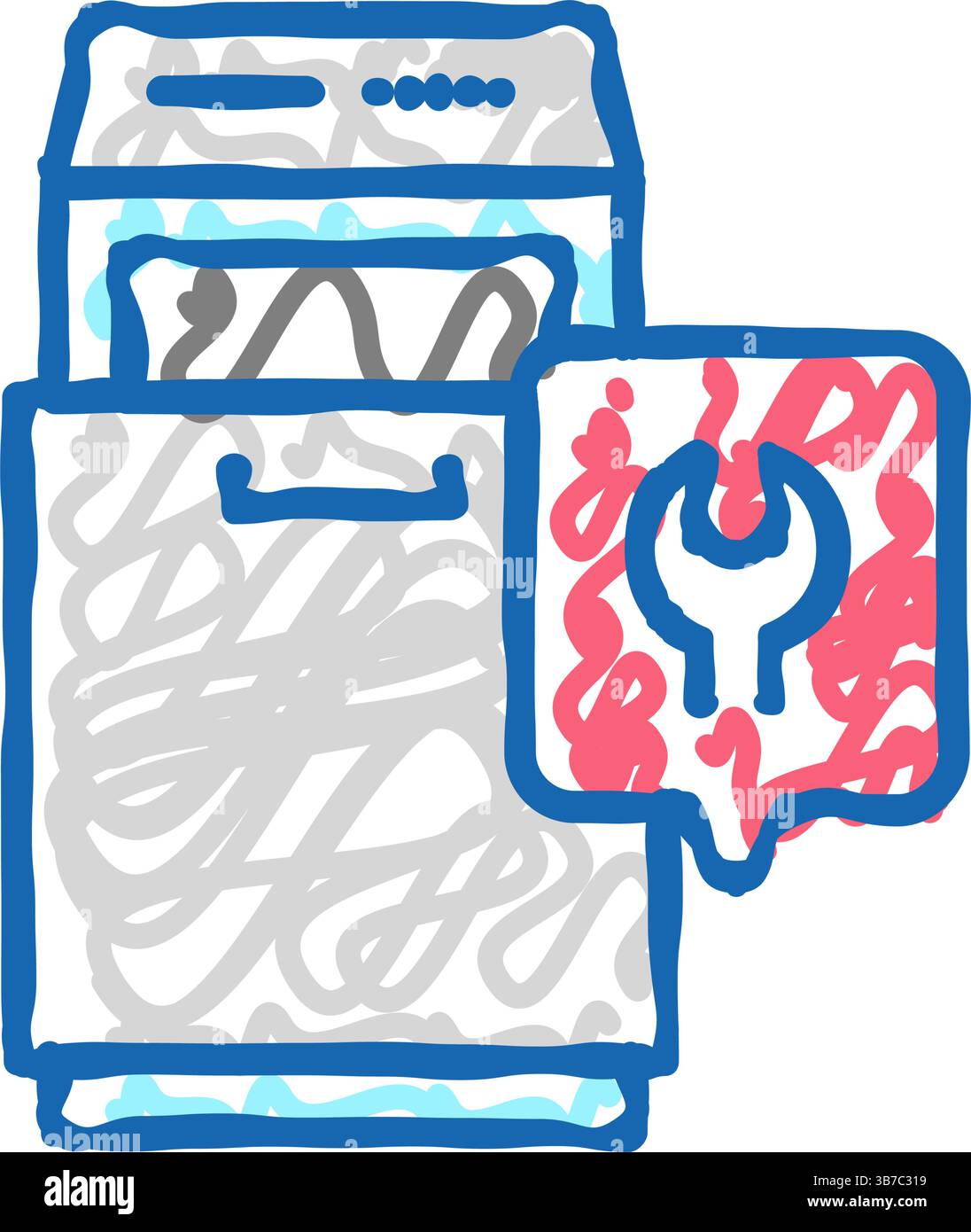 trash compactor repair icon doodle illustration Stock Vector Image ...