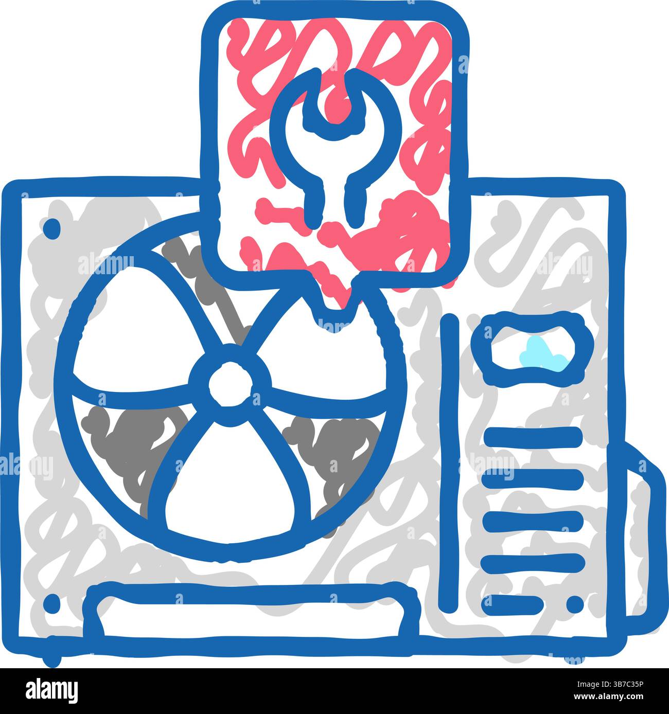air conditioner repair icon doodle illustration Stock Vector Image ...