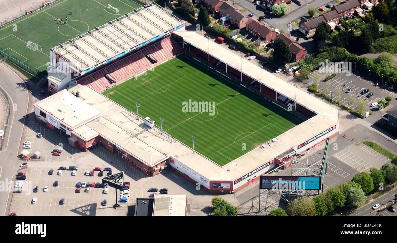 An aerial view of Walsall FC Football stadium, west Midlands, England ...