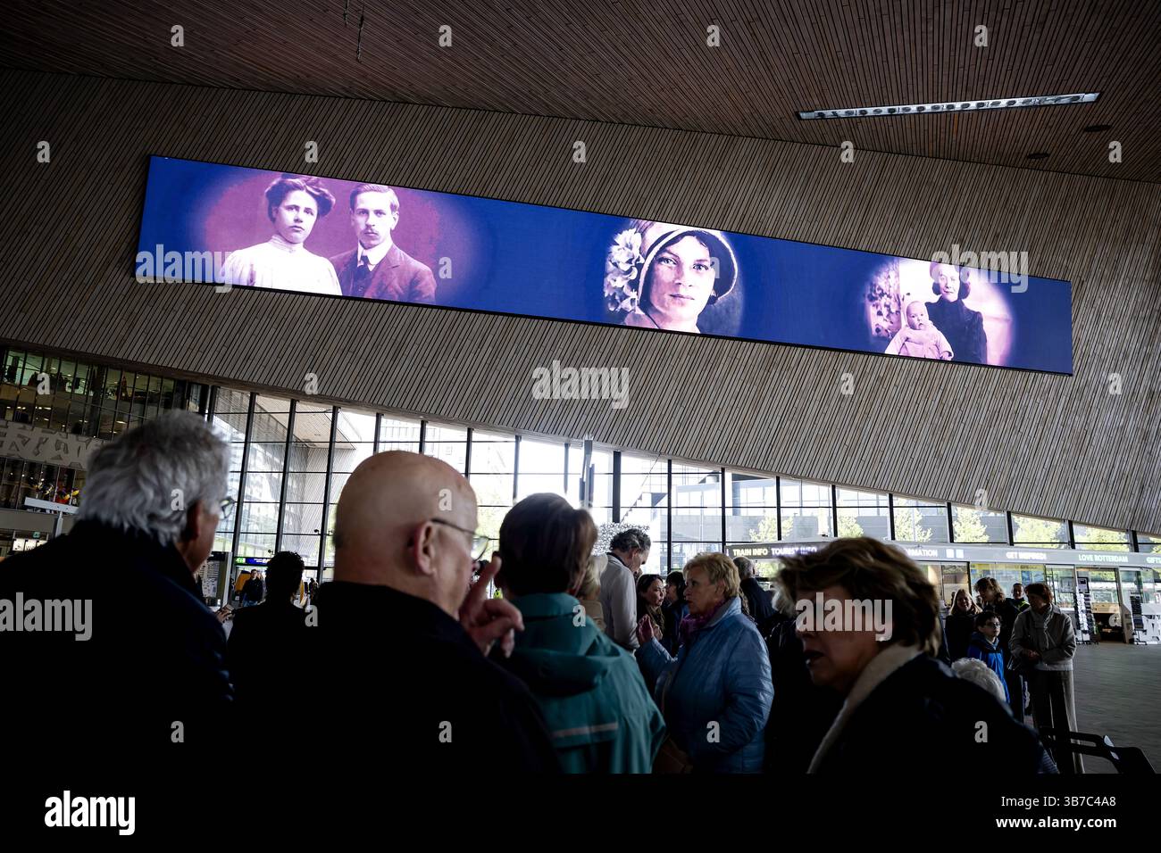 ROTTERDAM - A projection of names and, where possible, faces of victims ...