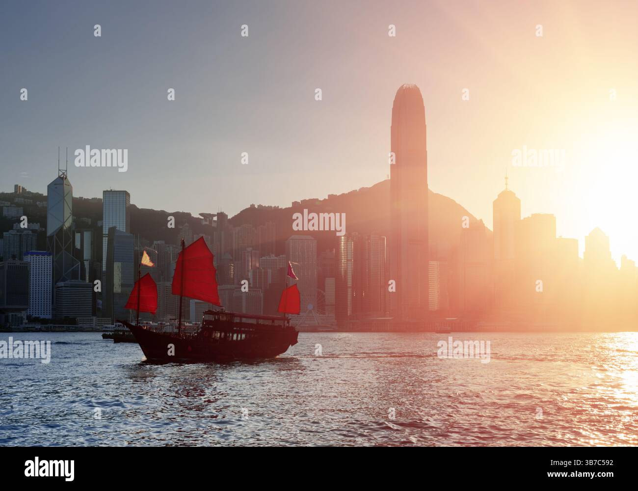 Tourist sailing ship crosses Victoria harbor, Hong Kong Stock Photo - Alamy