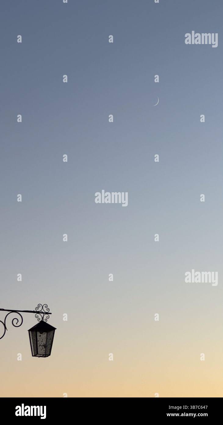 Silhouette lantern crescent moon hi-res stock photography and images ...