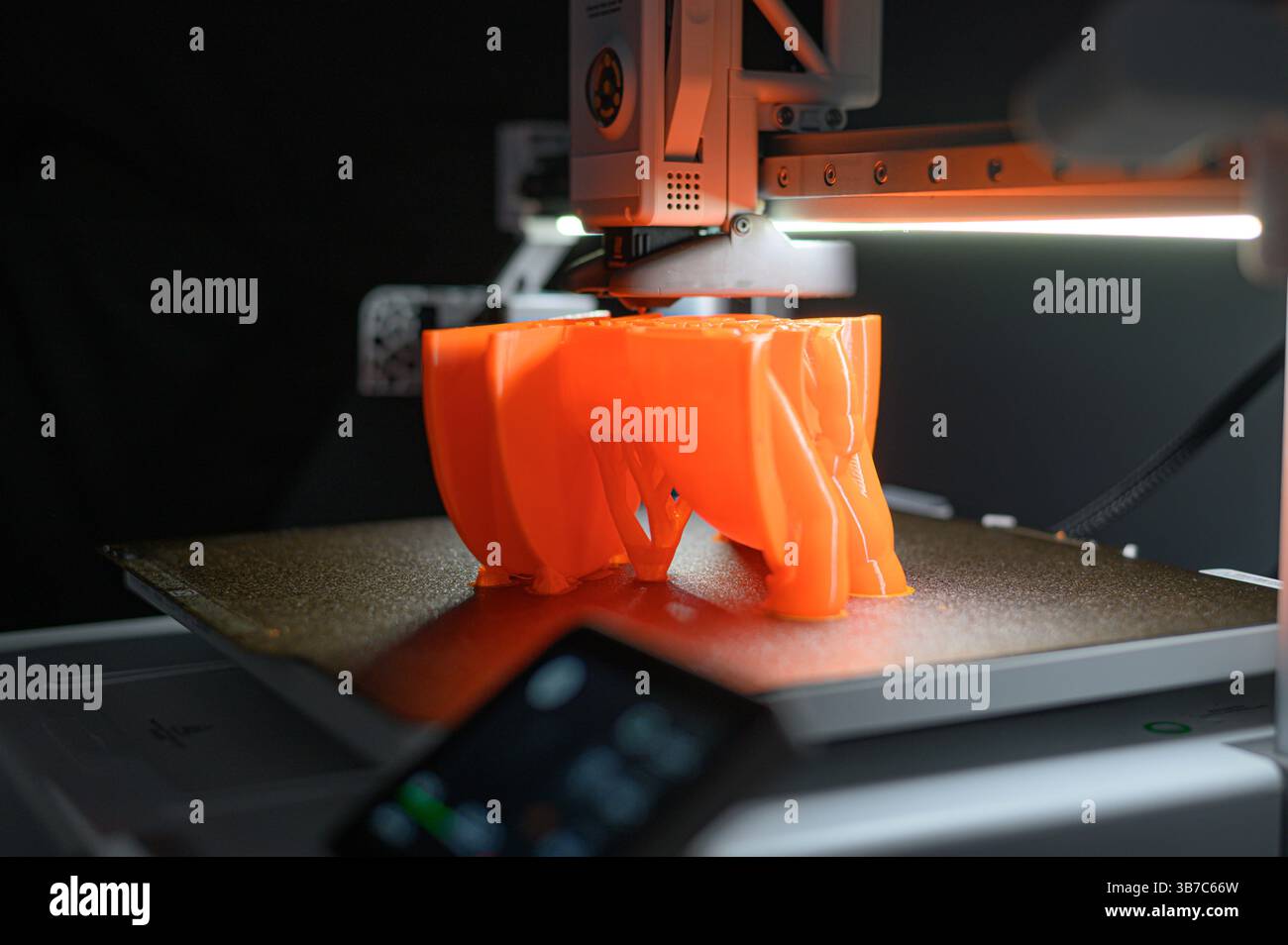 The 3D printing machine operation. The 3D rapid prototype processing ...