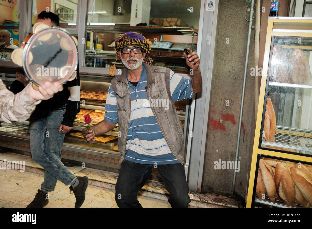 A man seen dancing at the Hidirellez celebrations. Gypsies living in ...