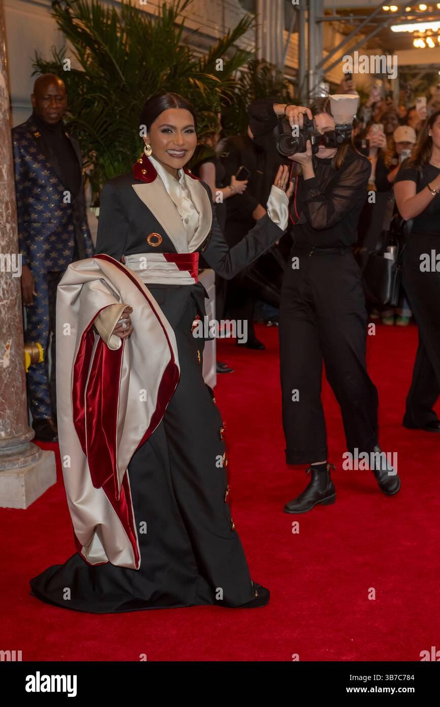 Mindy Kaling departs the Pierre Hotel for 2025 Met Gala in New York ...