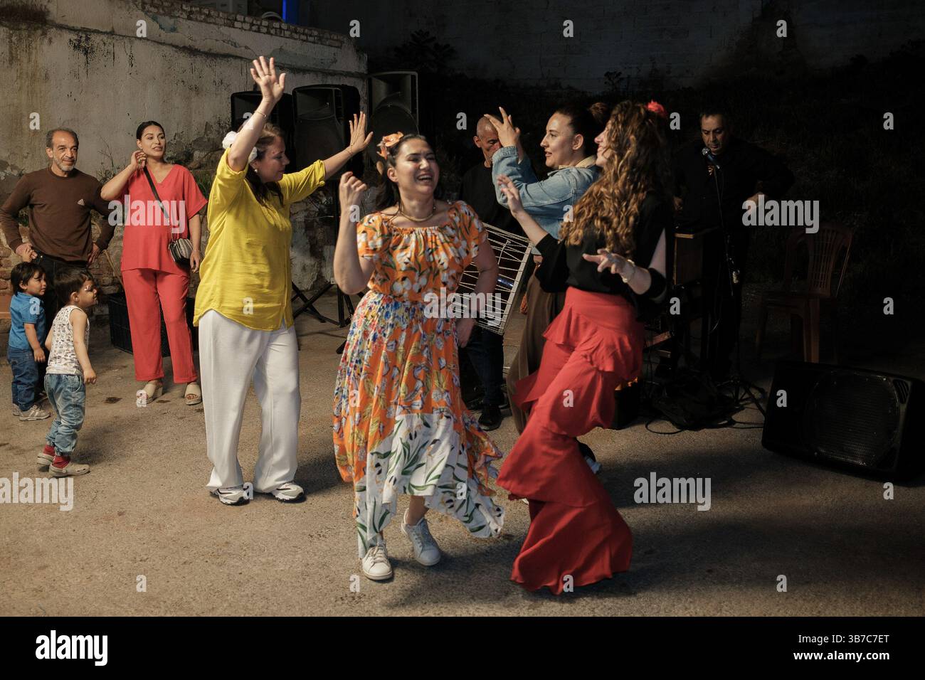Women seen dancing during the Hidirellez celebrations. Gypsies living ...