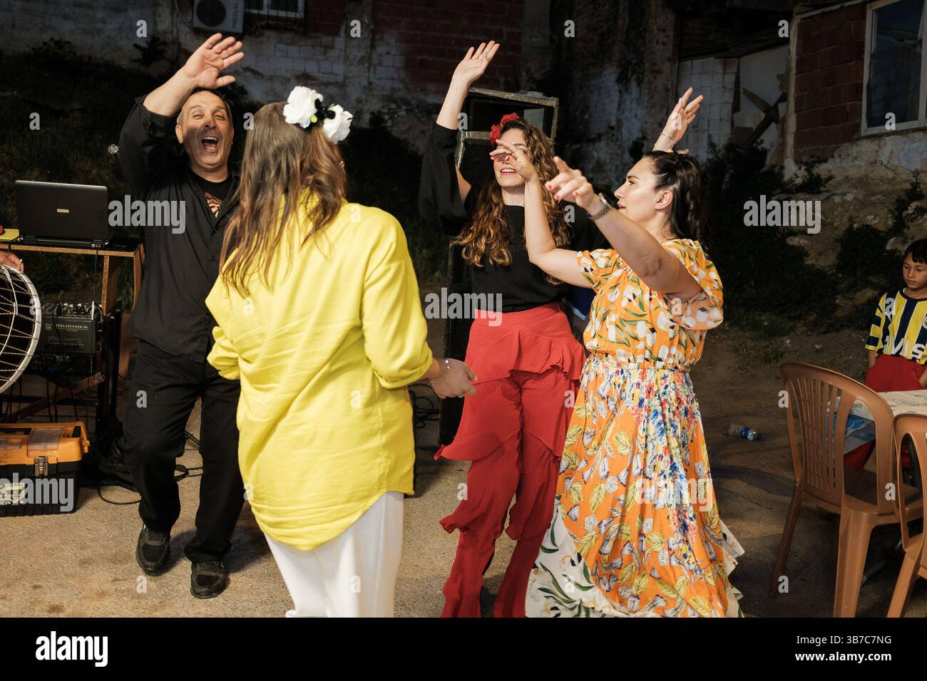 Women seen dancing during the Hidirellez celebrations. Gypsies living ...