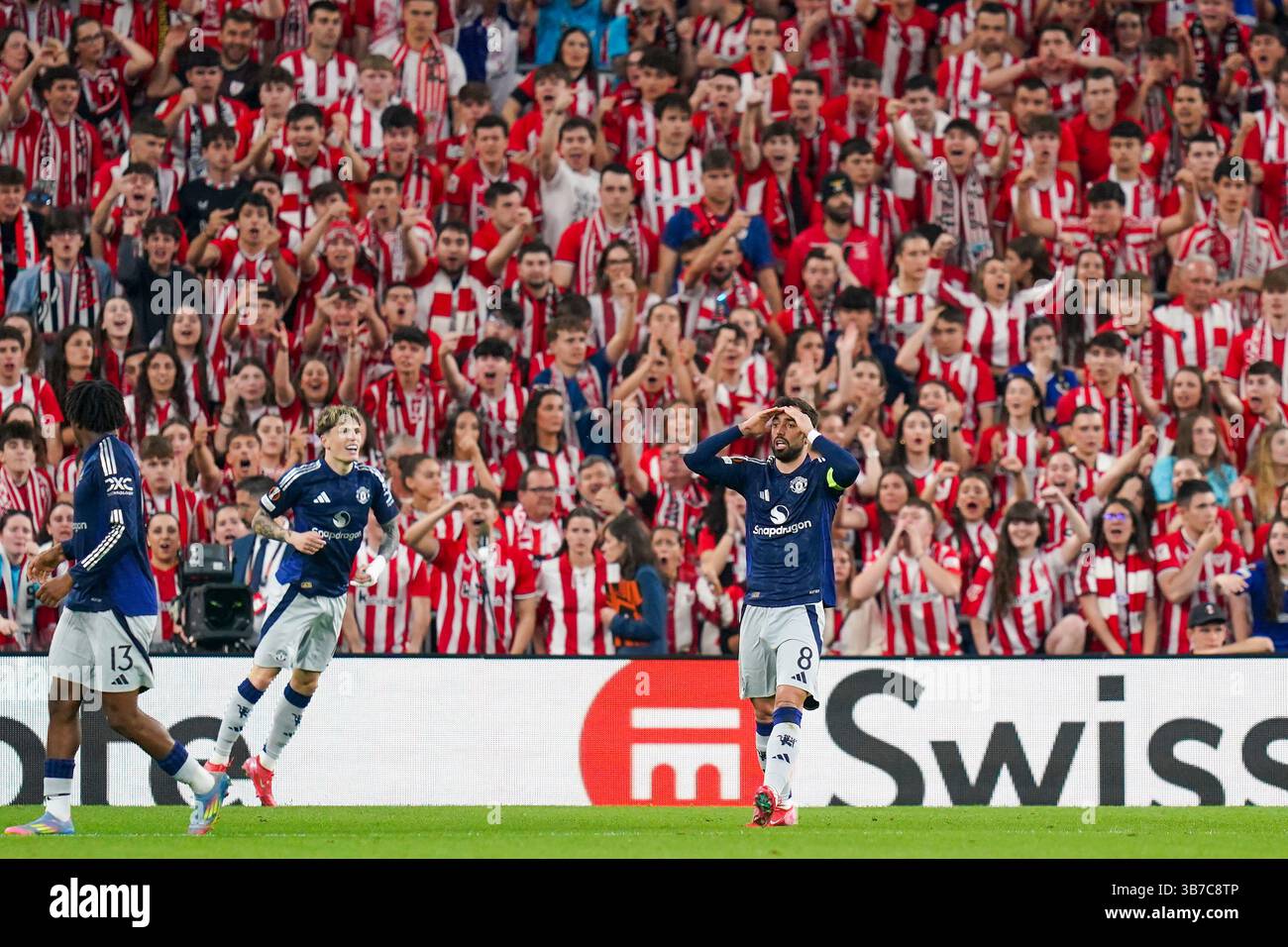 Bilbao, Spain. 01st May, 2025. Manchester United midfielder Bruno ...