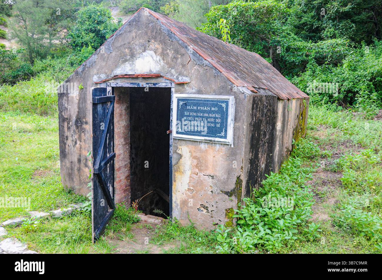 This image shows the remains of a historical site in Vietnam. The small ...