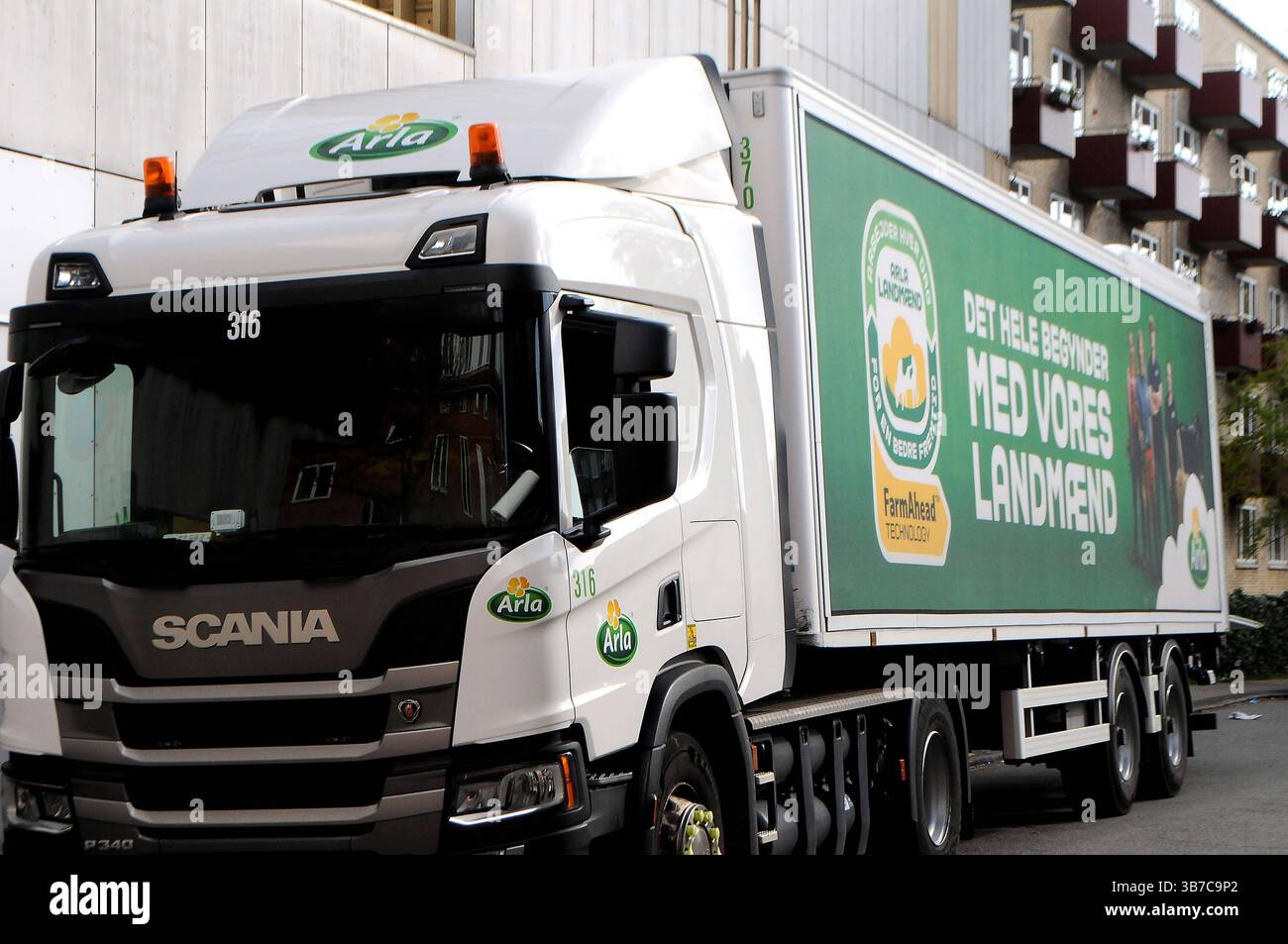 Kastrup/Copenhagen/ Denmark/06 may 2025/Arla dairy food trucke delivery ...
