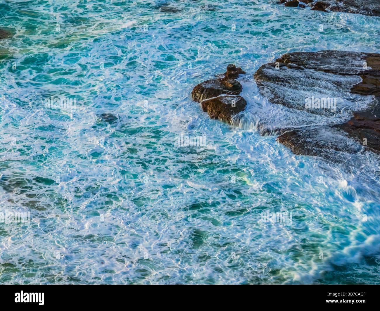 Aerial Sunrise Seascape with waves at Bilgola Beach on the Northern ...